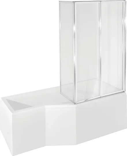 Besco Akrylátová atypická vana s vanovou zástěnou INTEGRA VK 3 150x75 (170x75) Barva: Bílá, Rozměry (cm): 150x75, Orientace: Pravá
