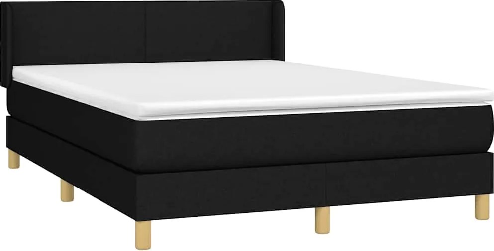 Box spring postel s matrací černá 140 x 190 cm textil 3130107