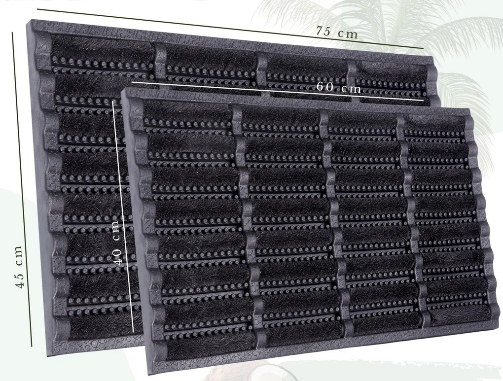 Hanse Home, Venkovní čistící rohož Mix Mats Brushes 105648 Black - na ven i na doma, 40x60, černá, exteriér