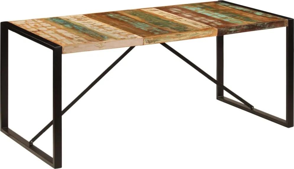 vidaXL Jídelní stůl 180 x 90 x 75 cm masivní recyklované dřevo [247415] Barva: Černá