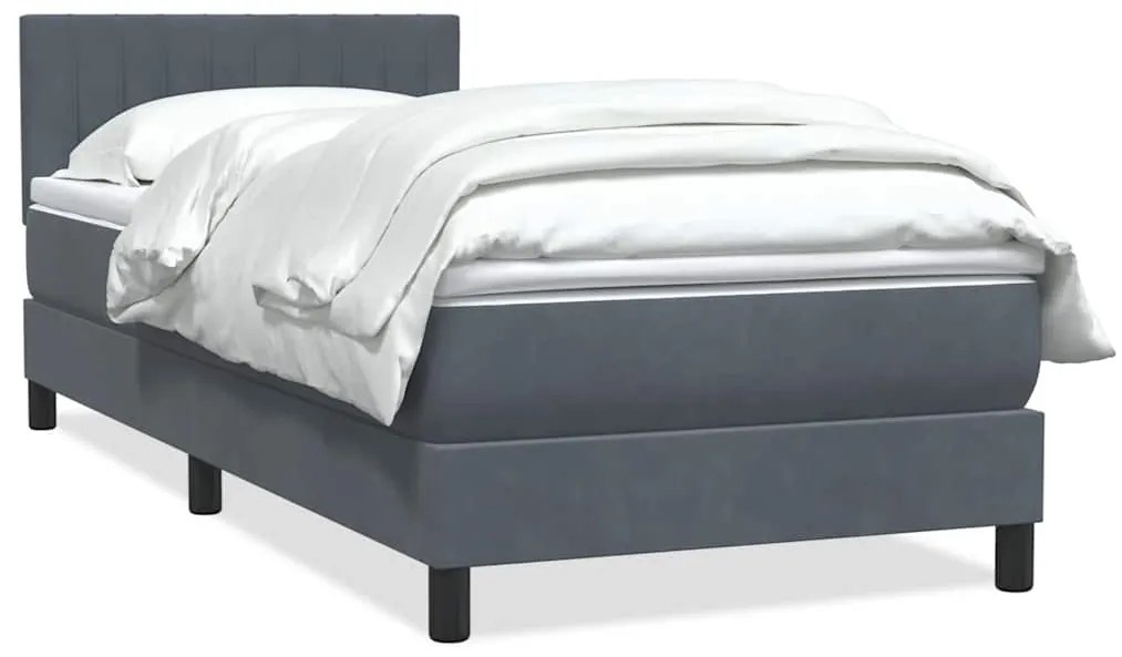 Box spring postel s matrací tmavě šedá 80x220 cm samet 3316426