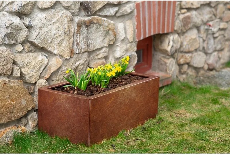Line Zahradní květináč 40 x 90 x 30 cm, corten CORGARDEN 1005