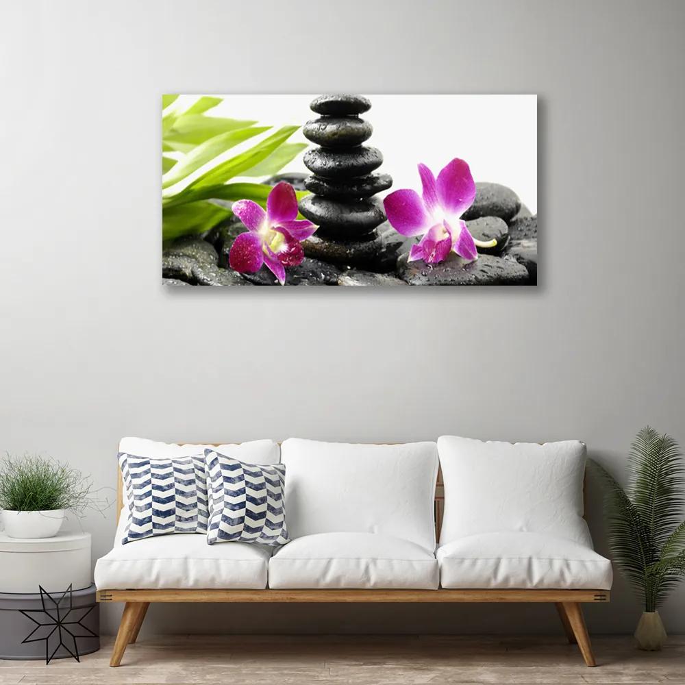 Obraz na plátně Kameny Zen Lázně Orchidej 120x60 cm