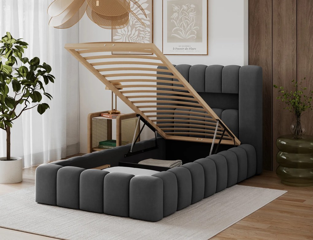 Postel Lamica 90x200 + Dřevěný rám/Standardní zdvih/kontejner