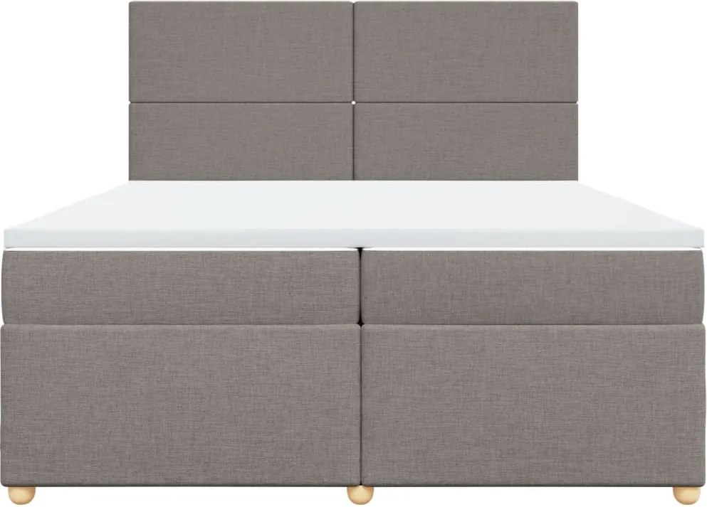 Box spring postel s matrací taupe 200x200 cm textil 3291384