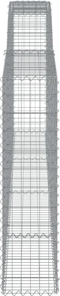 Klenuté gabionové koše 3 ks 400x30x120/140cm pozinkované železo 3146880
