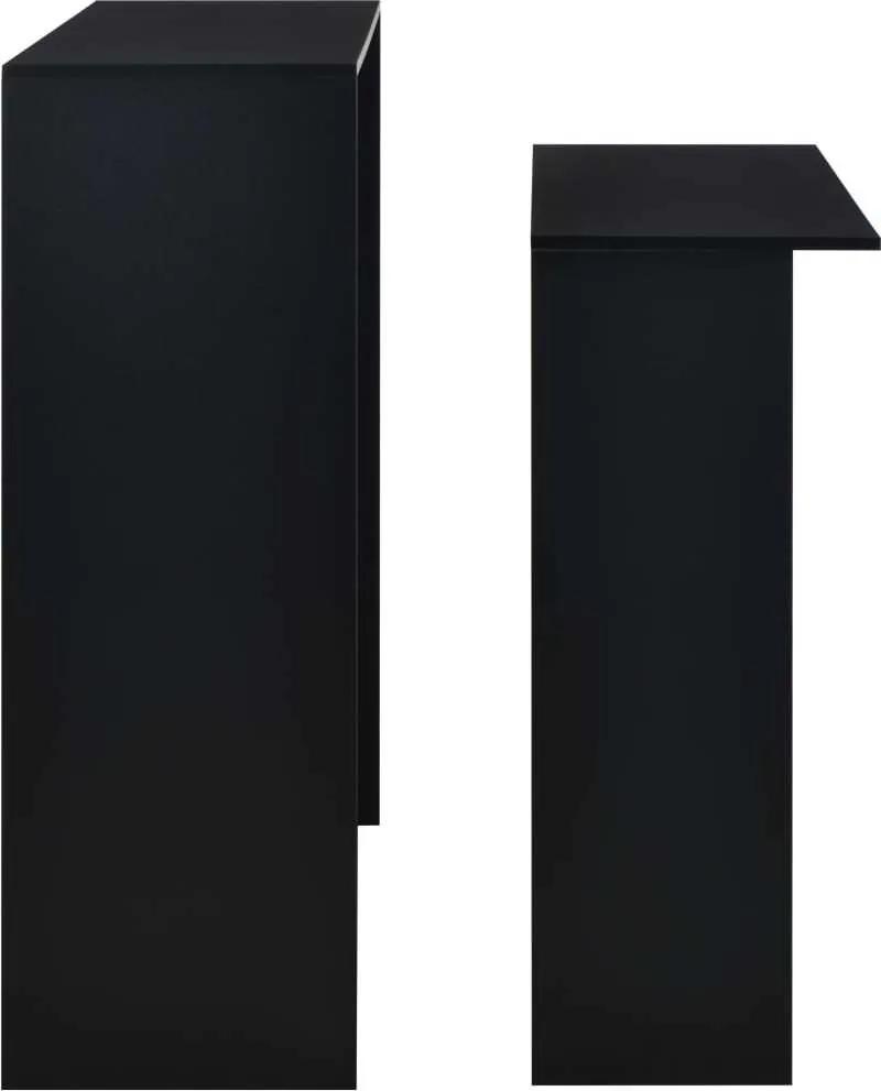 vidaXL Barový stůl se 2 stolními deskami 130 x 40 x 120 cm [280218] Barva: Bílá
