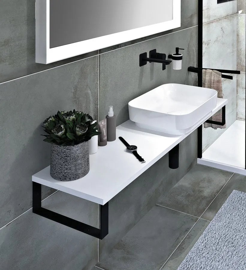 Sapho PLATO deska Rockstone 2000 x 24 x 360 mm bílá mat PL206-0101