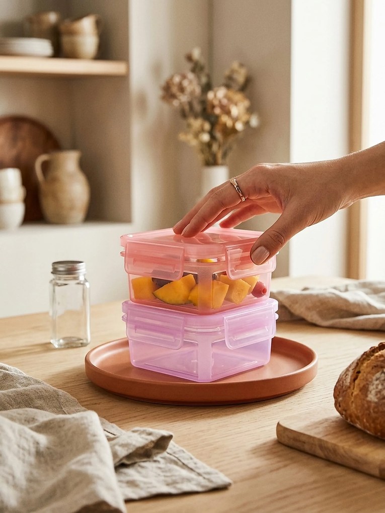 Sinsay - Nádoby na potraviny s víkem 2 pack - růžová