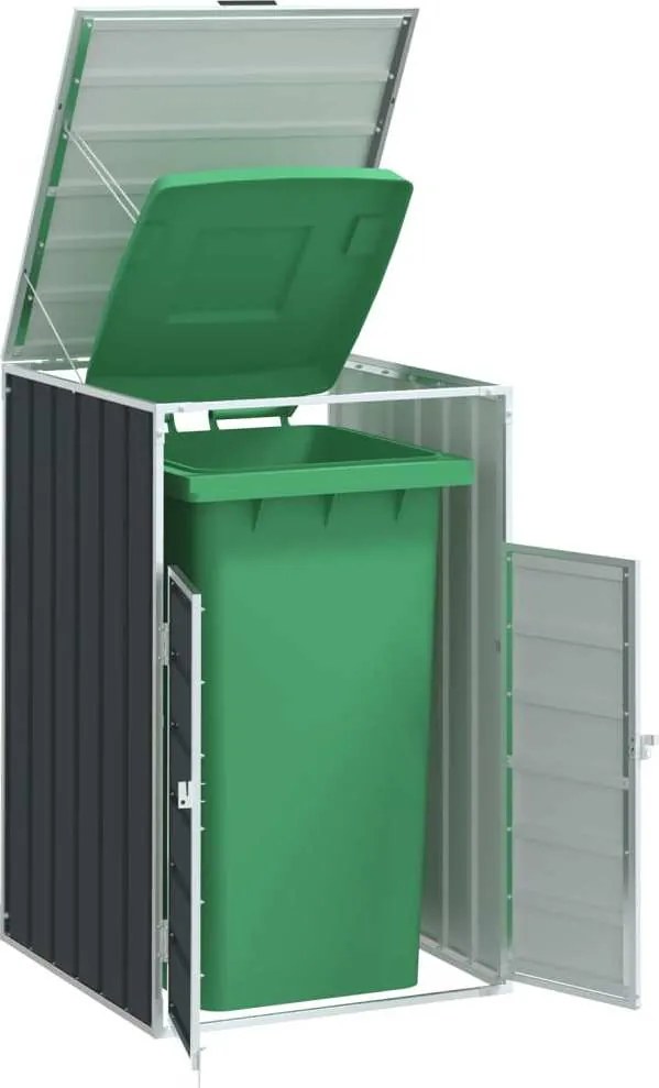vidaXL Box na 1 popelnici 72 x 81 x 115 cm ocel [4006171] Barva: antracitová