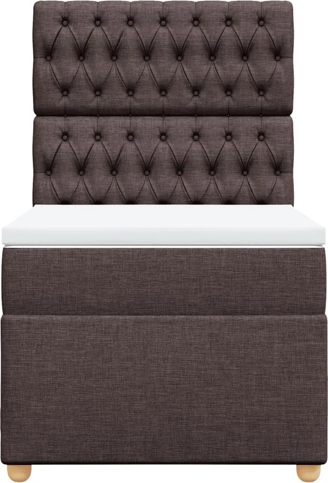 Box spring postel s matrací tmavě hnědá 90x190 cm textil 3291145