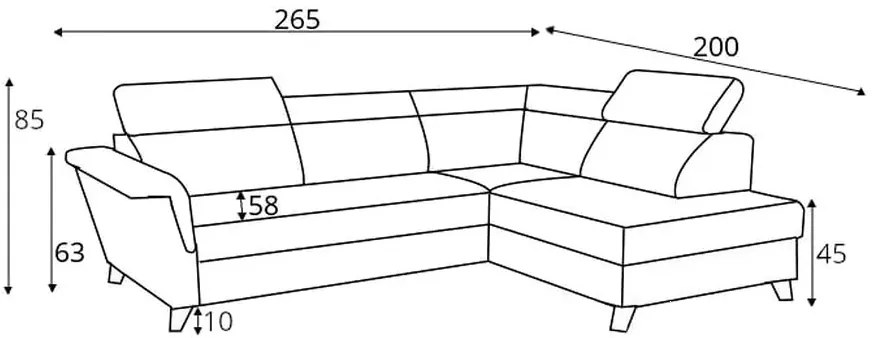 Casarredo - Komfort nábytek Rohová sedací souprava GRAVA rozkládací s úložným prostorem, pravá, látky A1 | potah: gemma 06,barva: N10 natural