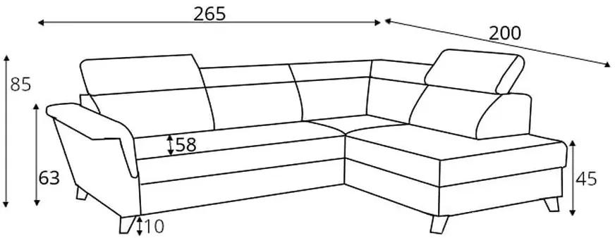 Casarredo - Komfort nábytek Rohová sedací souprava GRAVA rozkládací s úložným prostorem, pravá, látky A1 | potah: gemma 11,barva: N13 dub natural
