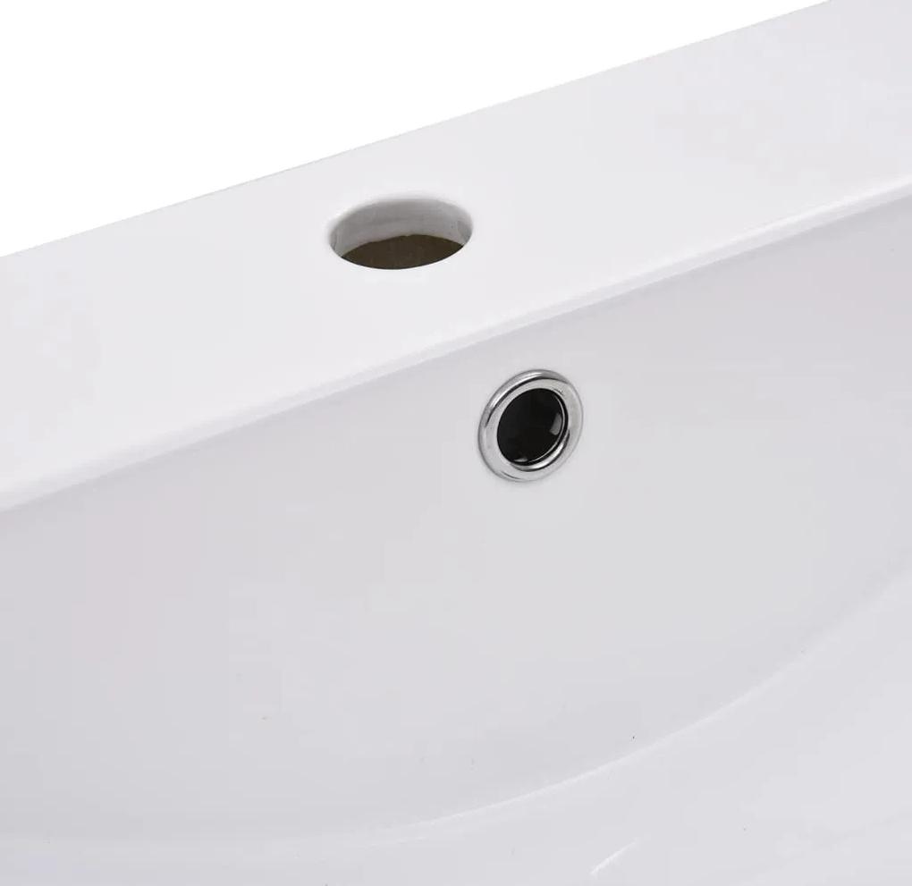 vidaXL Set koupelnového nábytku dřevotříska [3071199] Barva: Bílá
