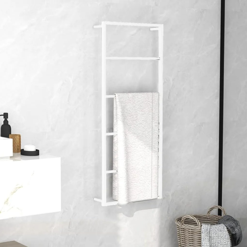 Věšák na ručníky bílý 45x10x115 cm ocelový 336119