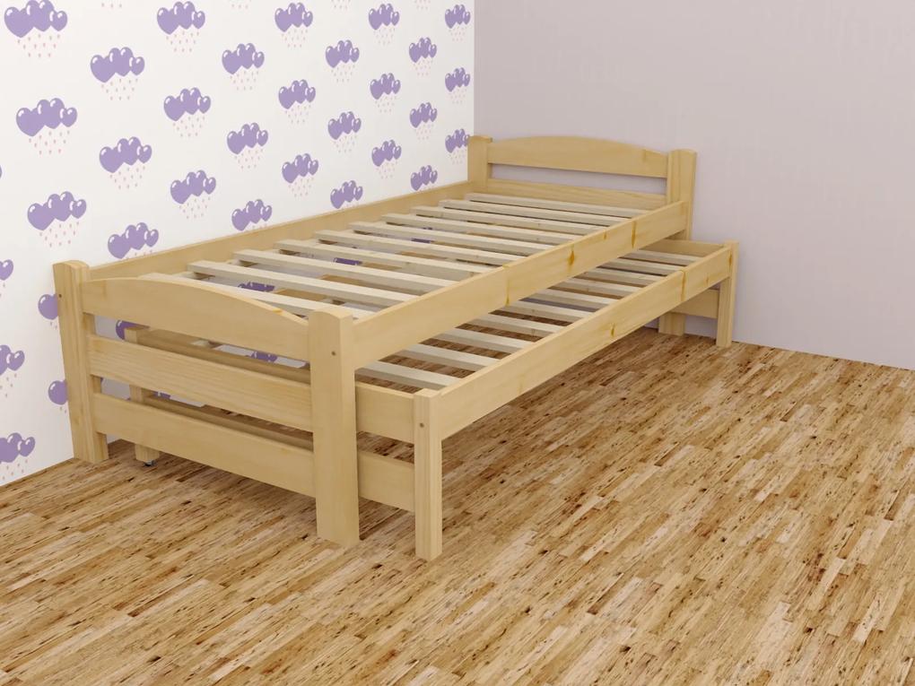 Vomaks Dětská postel s výsuvnou přistýlkou DPV 025 Rozměr: 80 x 180 cm, Barva: surové dřevo