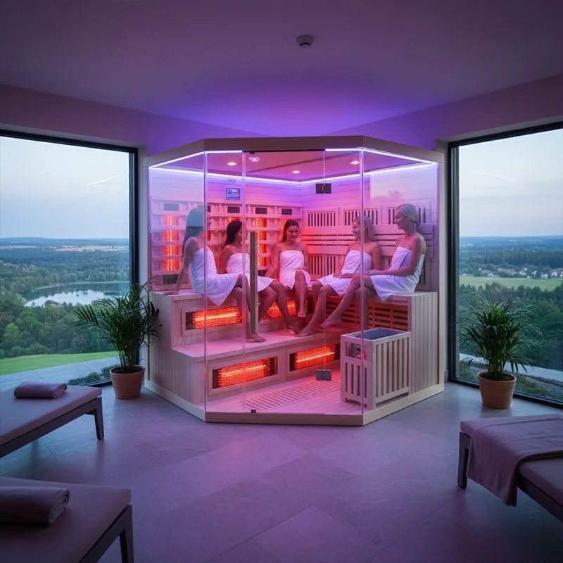 BPS-koupelny Kombinovaná sauna 2v1 - Infrasauna + finská sauna 200x200, 5-6 osob