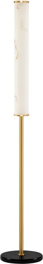 Bílá/v mosazné barvě LED stojací lampa v dekoru mramoru (výška 140 cm) Nolia – Nova Luce