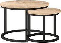 Nábytkáři ORFA TRENTO - Konferenční stolek sada 2kusy - lamino DUB SONOMA/ noha kov ČERNÝ (Toronto stolik kawowy=2balíky)(IZ) (K150)