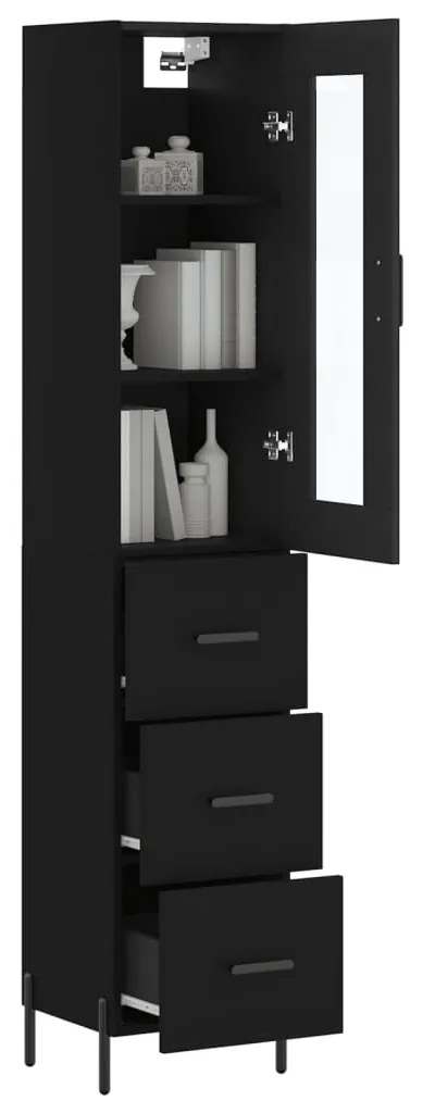 Skříň highboard černá 34,5 x 34 x 180 cm kompozitní dřevo,  3199242