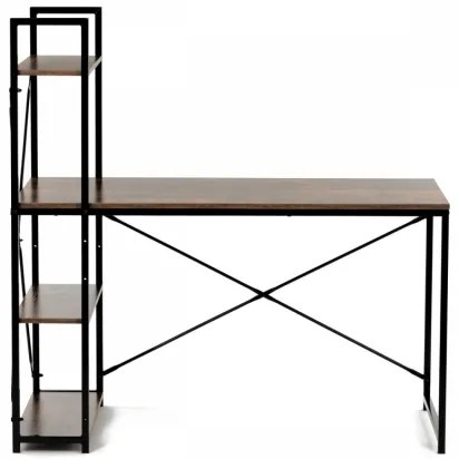 Pracovní stůl s regálem MDF dekor staré dřevo černý kov GD-520 OLW