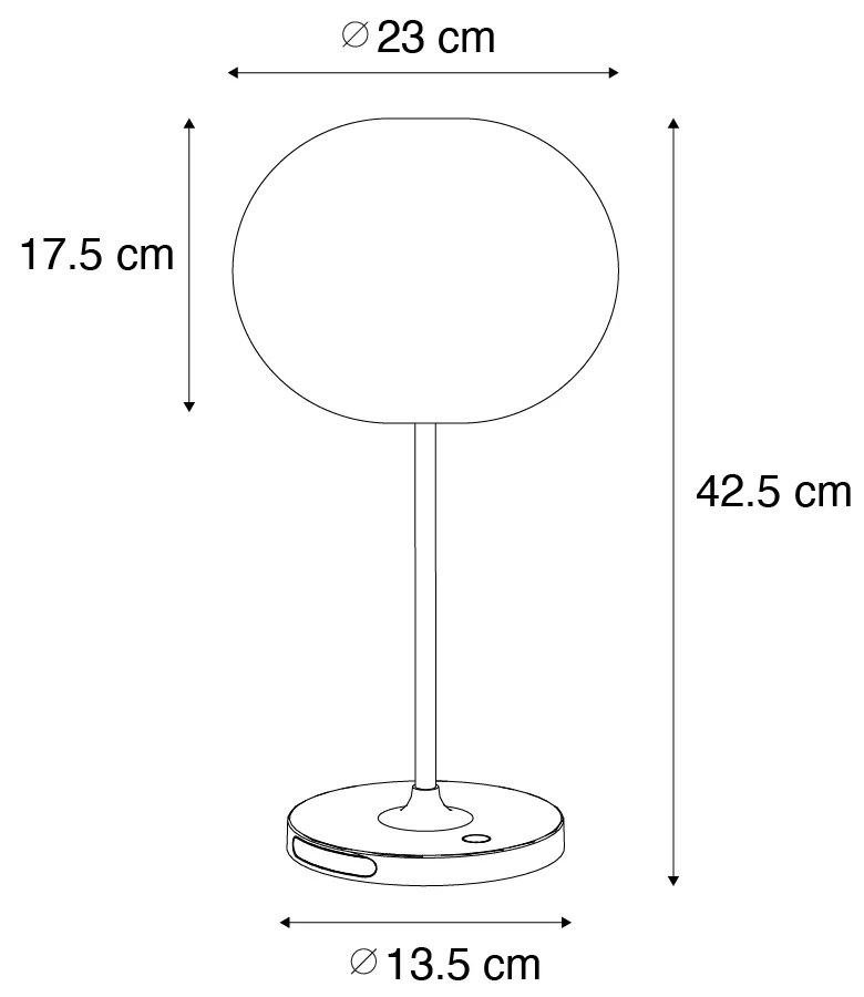 Sada 2 moderních dobíjecích bílých stolních lamp - Maloi