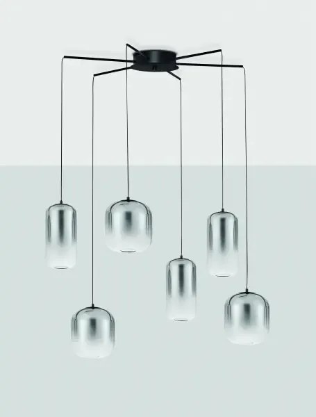 LED černo-šedý designový lustr Aelia 145