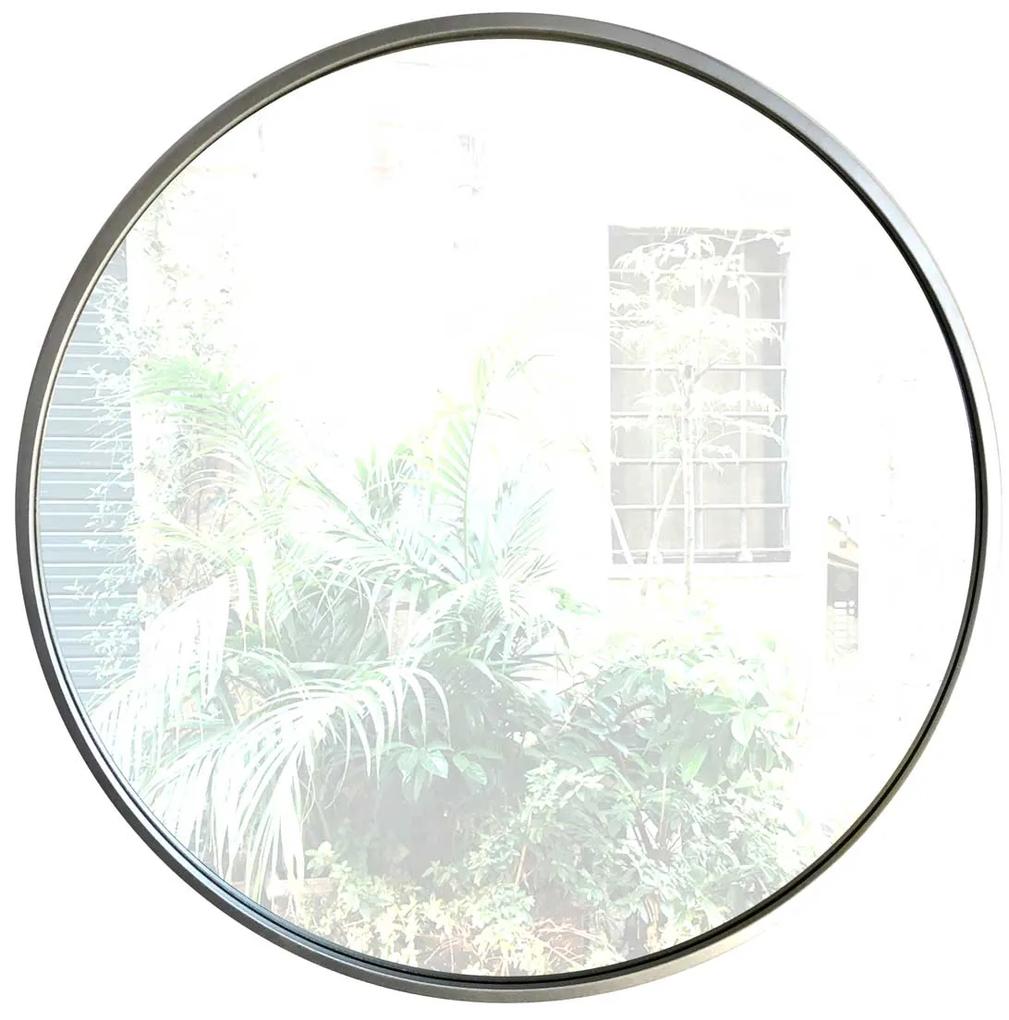 LOFTIKA STŘÍBRO Kulaté nástěnné zrcadlo Průměr: 40 cm