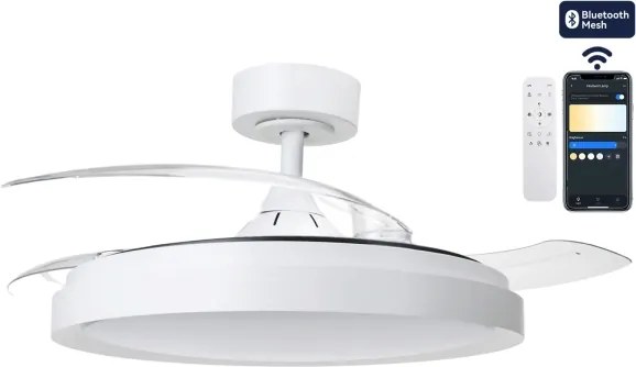 Aigostar-LED Stmívatelný str. ventilátor LED/50W/230V 2700-6500K 106cm+DO bílá