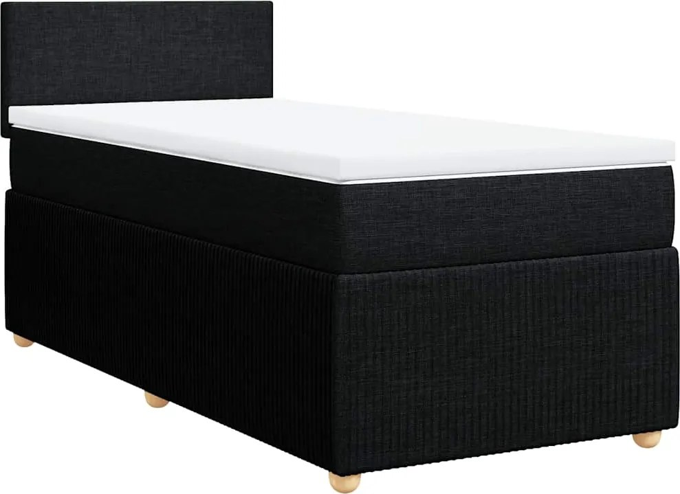 Box spring postel s matrací černá 80 x 200 cm textil 3287278