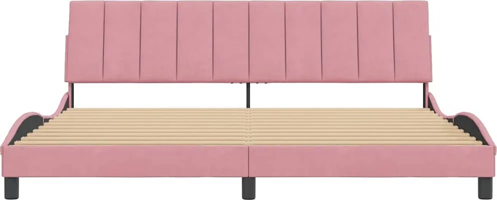 Rám postele bez matrace Hanko růžový 200x200 cm samet 3207872