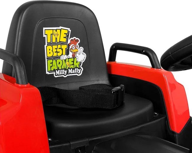 Elektrický traktor s přívěsem Rolly červený
