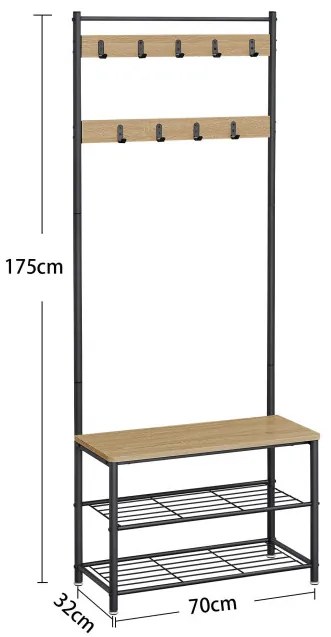 Věšákový stojan s botníkem HSR041B11