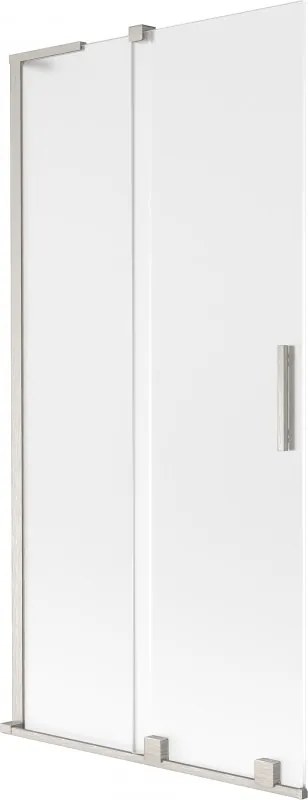 Mexen Velar L, 2-křídlová posuvná vanová zástěna 95 x 150 cm, 8mm sklo námraza, broušená ocel, 896-095-003-31-97