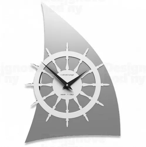 CalleaDesign 10-014 Sailing bílá-1 - ral9003 45cm nástěnné hodiny