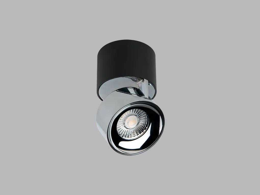 LED2 11508235 KLIP ON stropní bodové povrchové svítidlo LED D77mm 11W/770lm 2700K černá, chromová Stropní bodovky