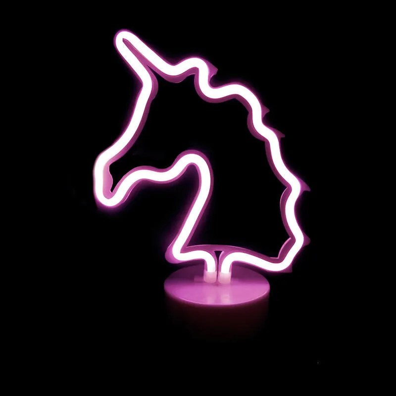 ACA DECOR Stolní LED dekorace Neon Unicorn