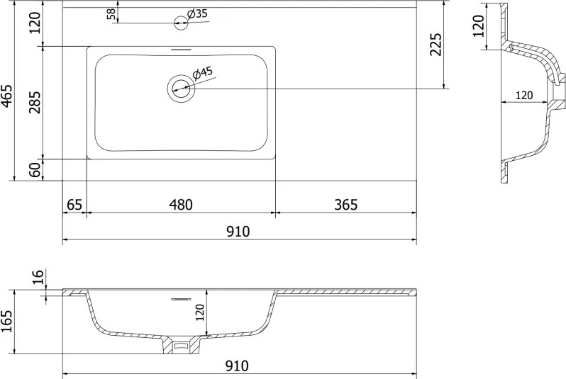 Mexen Rivel, koupelnová skříňka 90 cm s levým umyvadlem Otis, 2S, 1D, drážkovaná, bílá matná, 91A23-09047-3-BBFFF01-W18L01