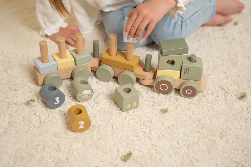 Little Dutch Dřevěný vláček traktor Farma