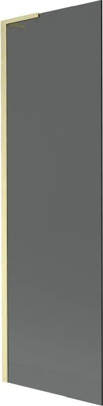 Mexen Next L, 1-křídlová vanová zástěna 60 x 150 cm, 6mm šedé sklo, zlatý matný profil, 895-060-000-03-40-55