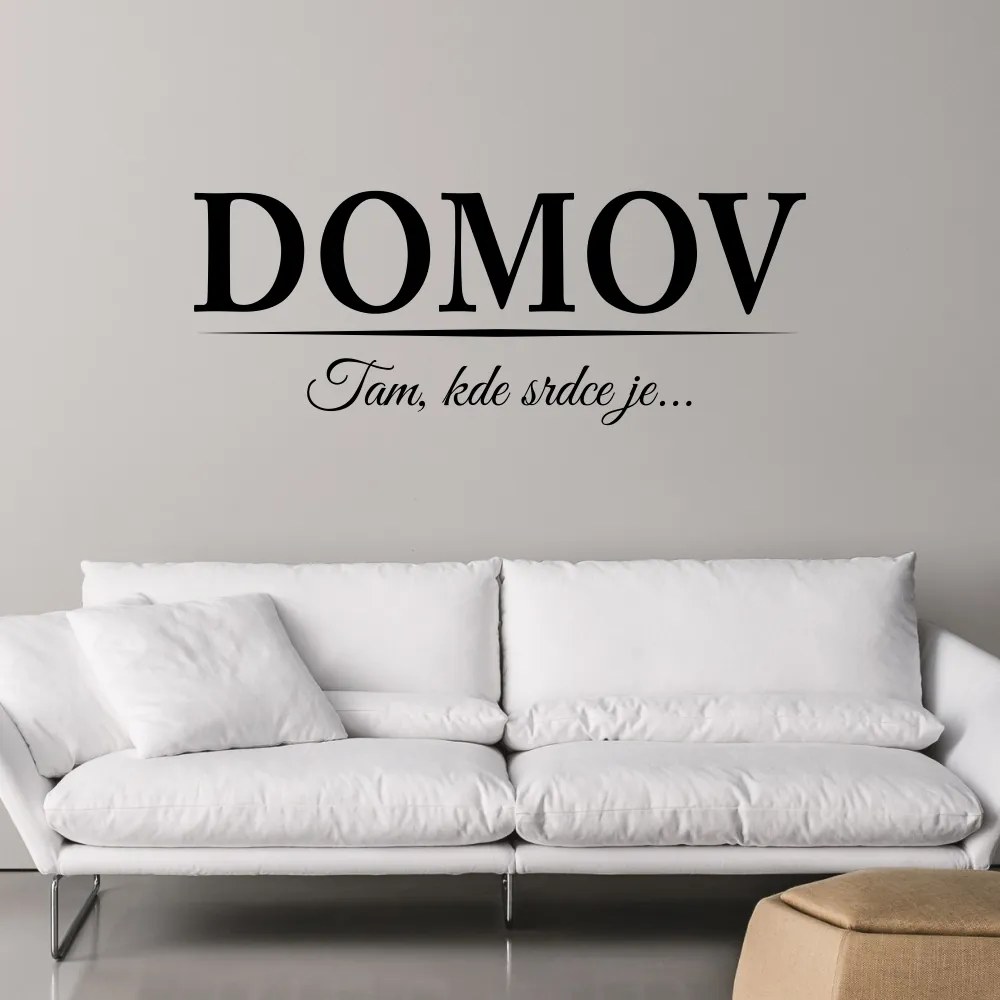 Samolepky na zeď - Domov Barva: Fialová, Velikost: 150x57 cm