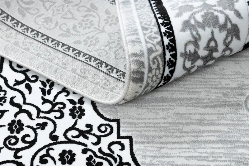 Dywany Łuszczów, AKCE: 80x150 cm Kusový koberec Gloss 8490 52 Ornament ivory/grey, šedá, chodba / předsíň
