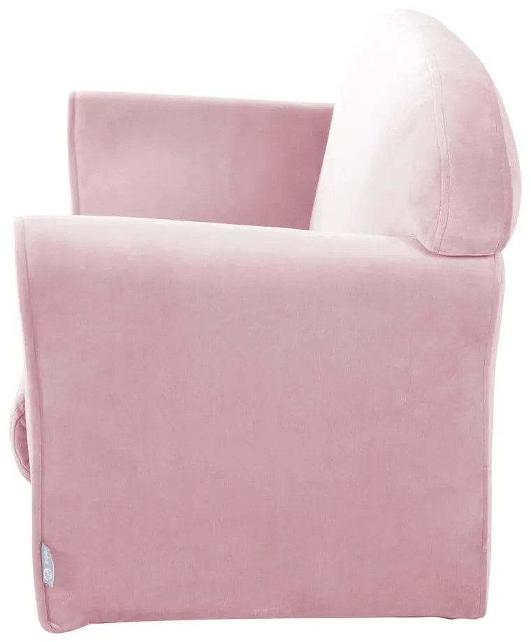 Světle růžová sametová dětská pohovka 78 cm Lil Sofa – Roba