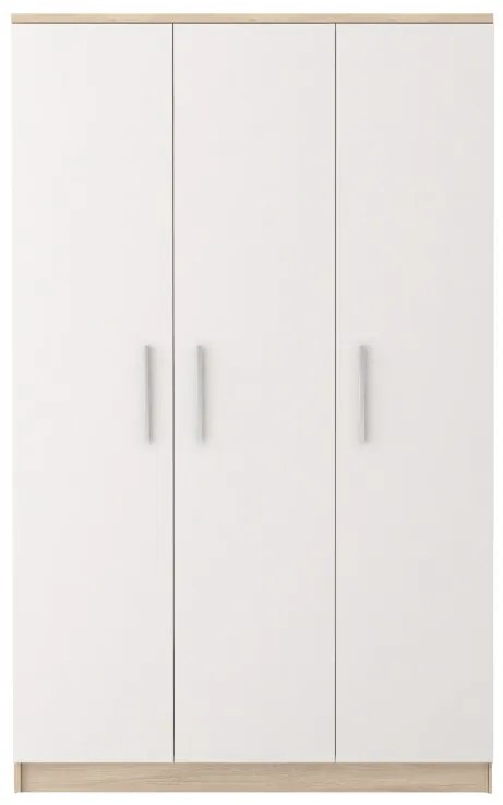 Šatní skříň OMEGA III 19 3D 120 cm bílá/dub sonoma