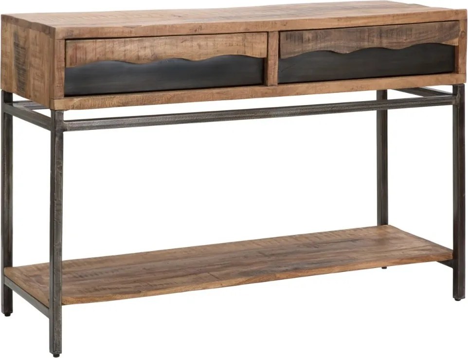 Designová konzola Halszka 118 cm hnědá / černá