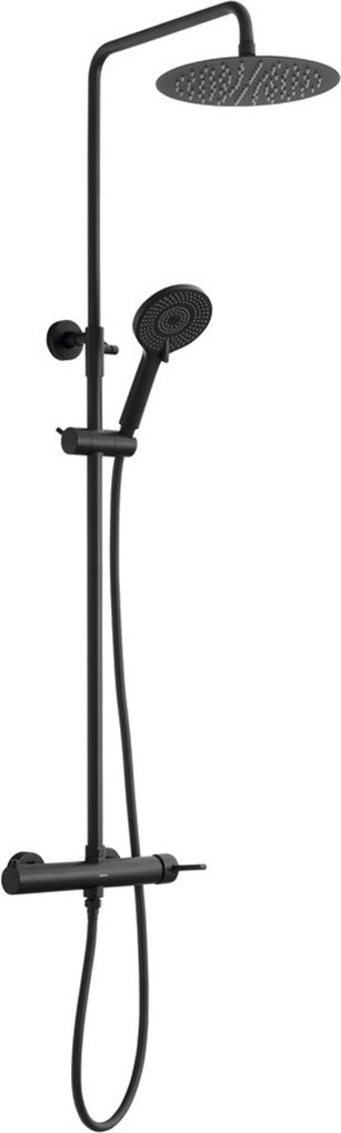 Sapho Iconic - Sprchový set s baterií, průměr 25 cm, 3 proudy, matná černá AF139B