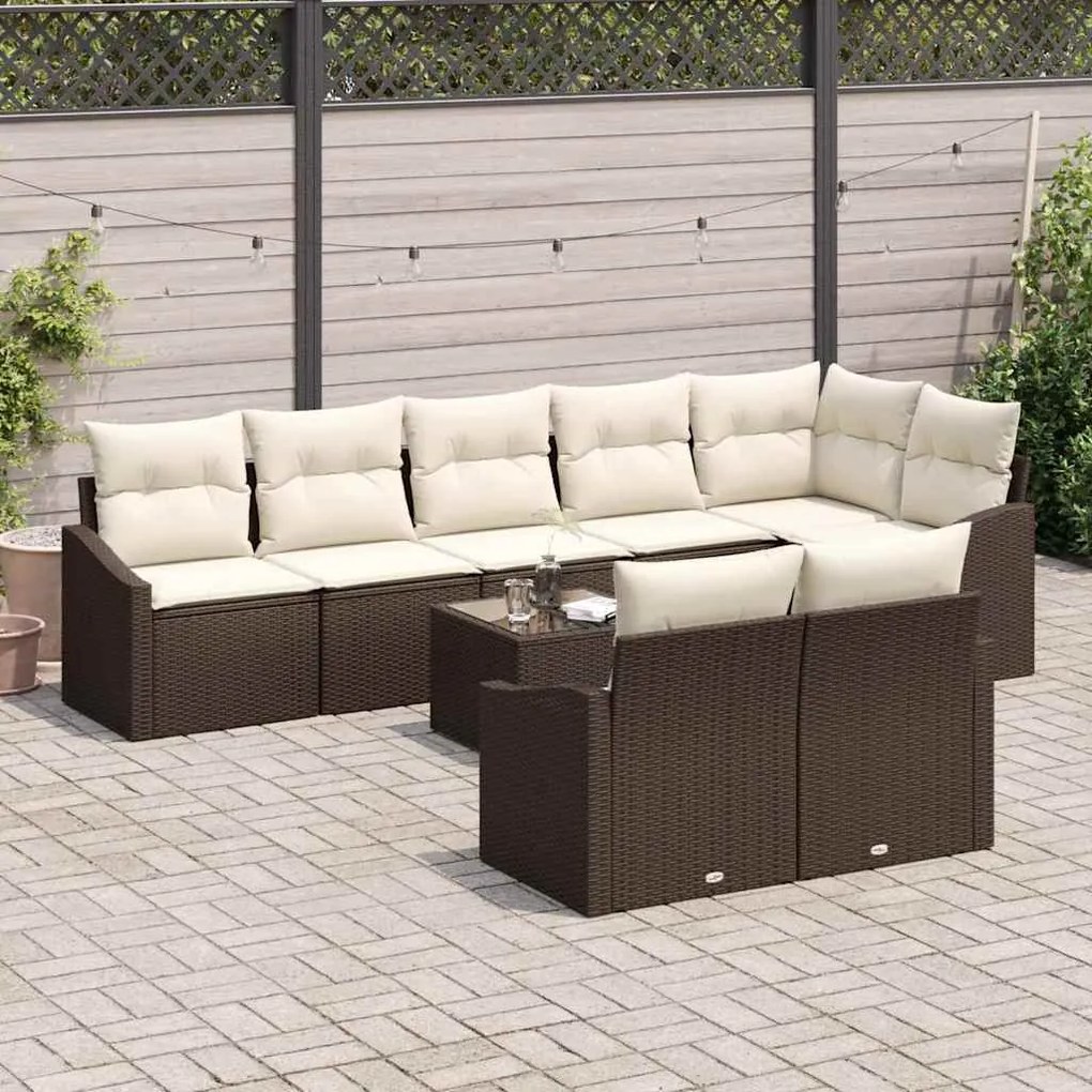 Set pohovek 9 ks Hnědá polyratan 3346778