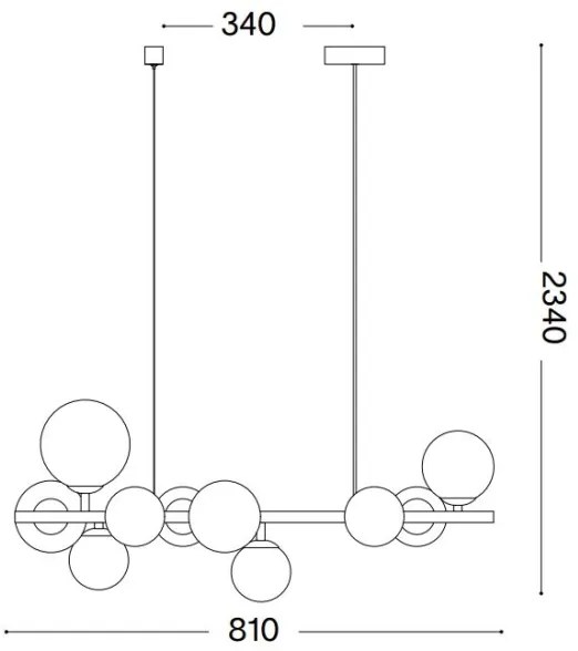 Ideal Lux - LED Lustr na lanku PERLAGE 10xG9/3W/230V 81 cm zlatá/kouřová