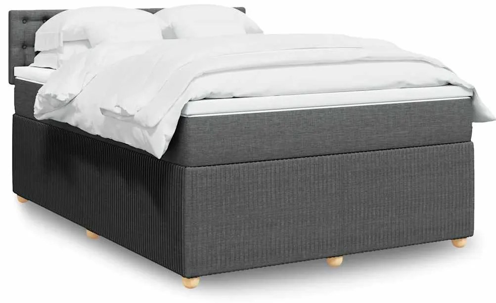 Box spring postel s matrací tmavě šedý 140 x 190 cm textil 3289766