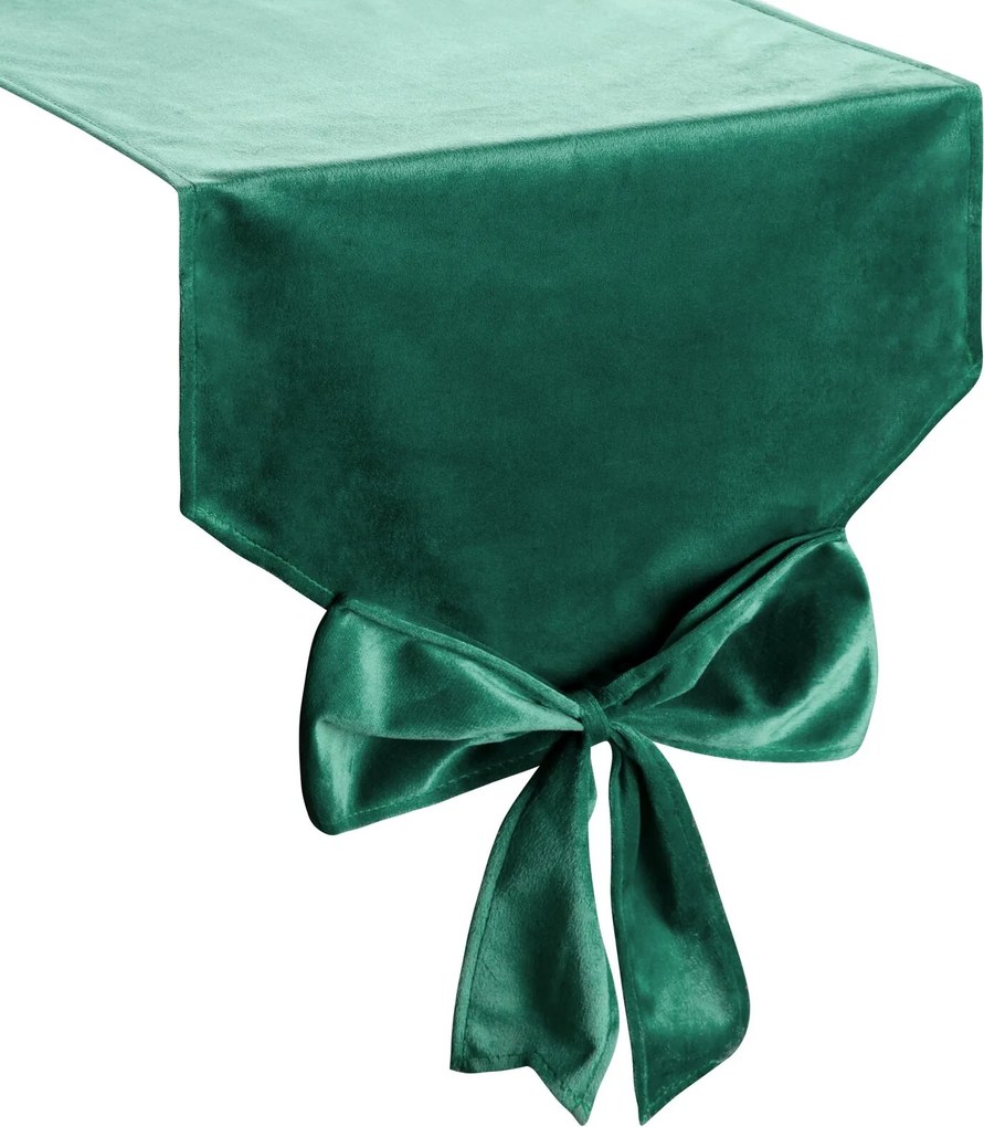 VÁNOČNÍ BĚHOUN NA STŮL RIBBON 32X240 CM TMAVĚ ZELENÝ